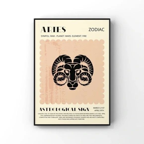 Triad Art & Design | Art | Aries Zodiac Poster Horoscopeprint ...
